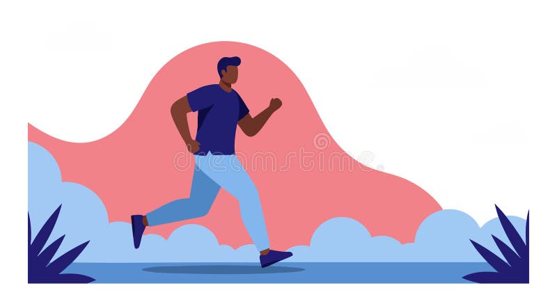 Silhouette Man Running Blue Background Stock Illustrations – 2,147 ...