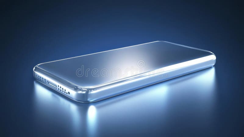 This Illustration Shows a Modern Glass Smartphone Suspended Over a ...