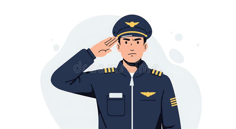Pilot Saluting stock illustration. Illustration of airplane - 378447075