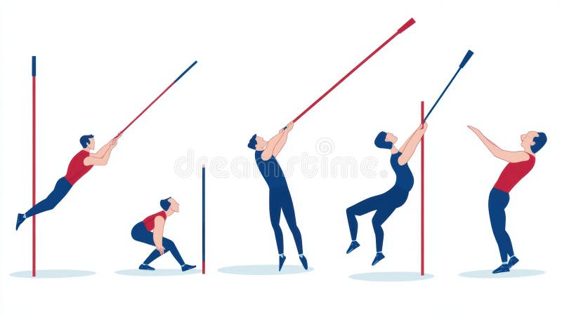 Pole Vaulting Technique stock illustration. Illustration of posture ...