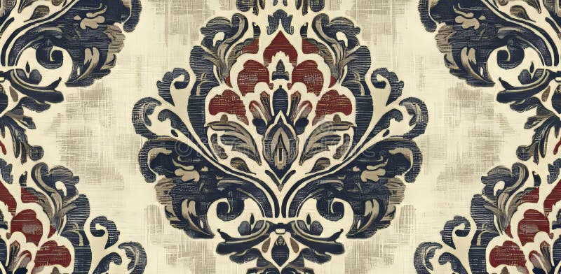 The Illustration Shows a Surface with a Damask Pattern of Elegant ...