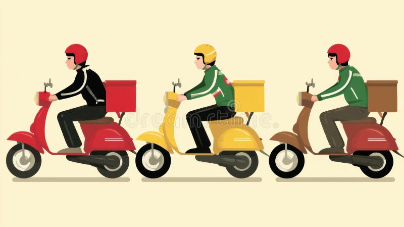 AI-Generated Delivery Scooter Illustration Stock Illustration ...