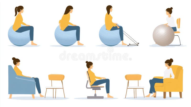 Ergonomics Correct Sitting Posture Stock Illustrations – 160 Ergonomics ...