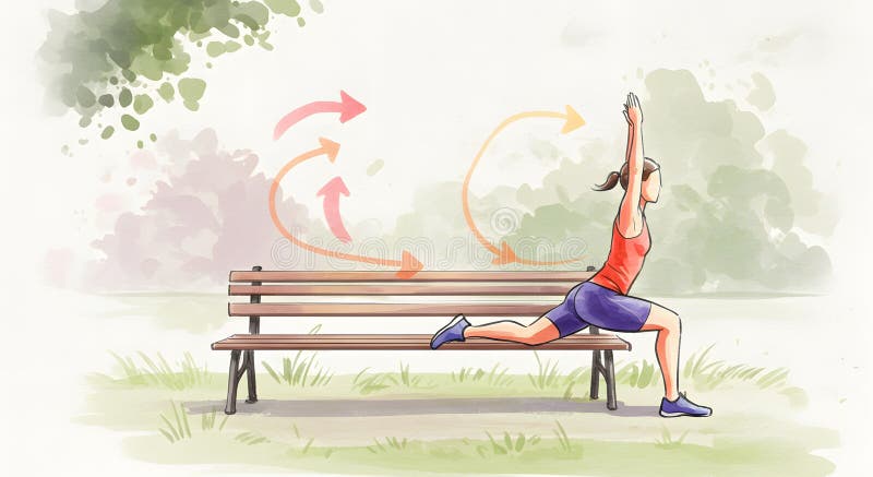 Park Bench Leg Stretch stock photo. Image of calm, demonstration ...
