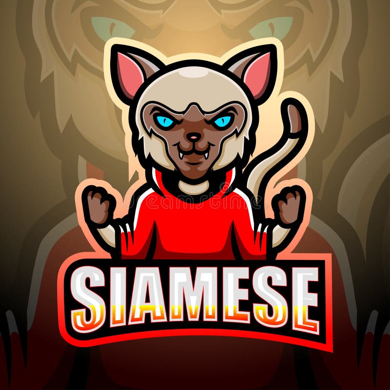 Set of Siamese Cat Logo Symbol Cartoon Illustration Stock Vector ...