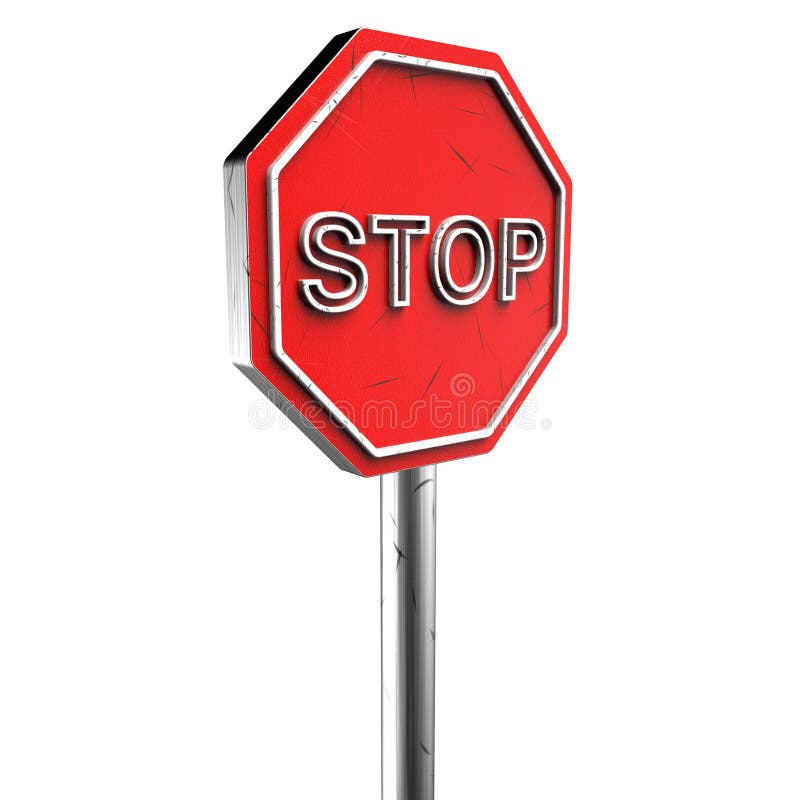 Illustration of the Sign of the Stop on a White Background Stock ...