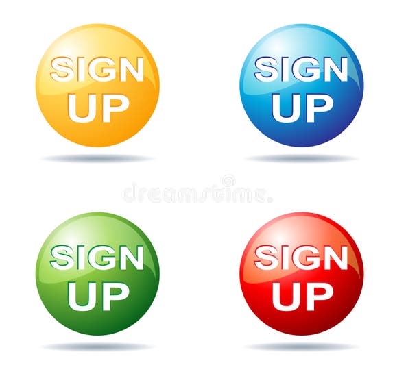 Sign up button stock vector. Illustration of like, join - 29931703