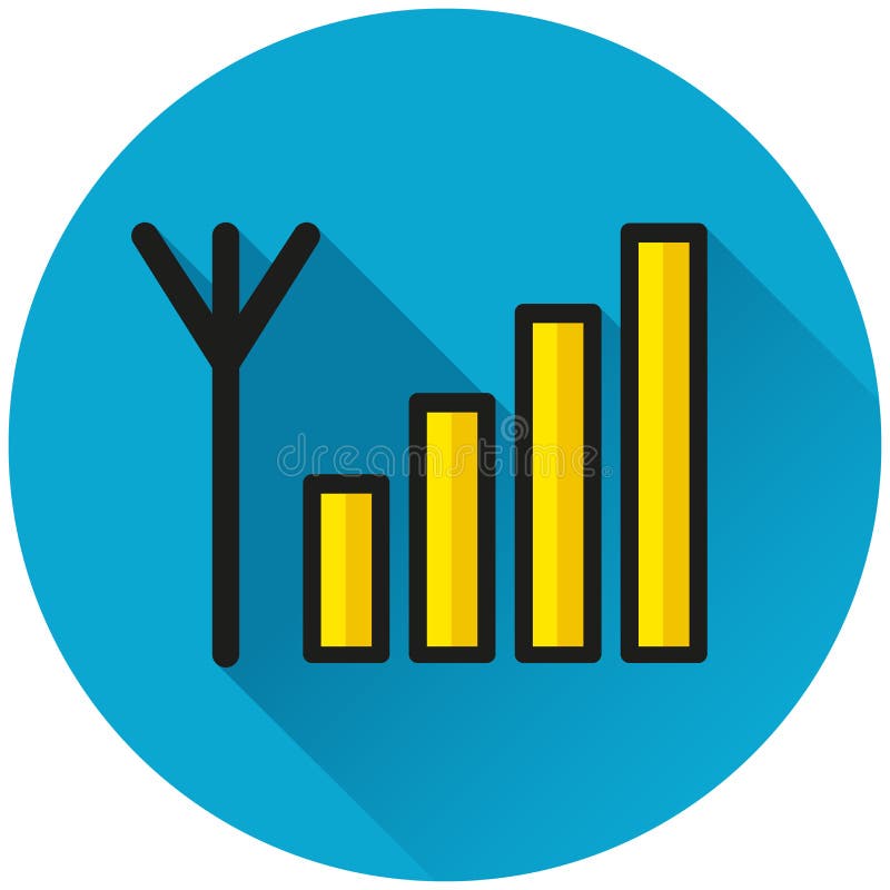 Signal Bars Circle Blue Icon Stock Vector - Illustration of shadow ...