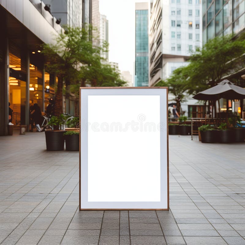 Illustration of Signboard Mockup and Template Empty Frame for Logo ...