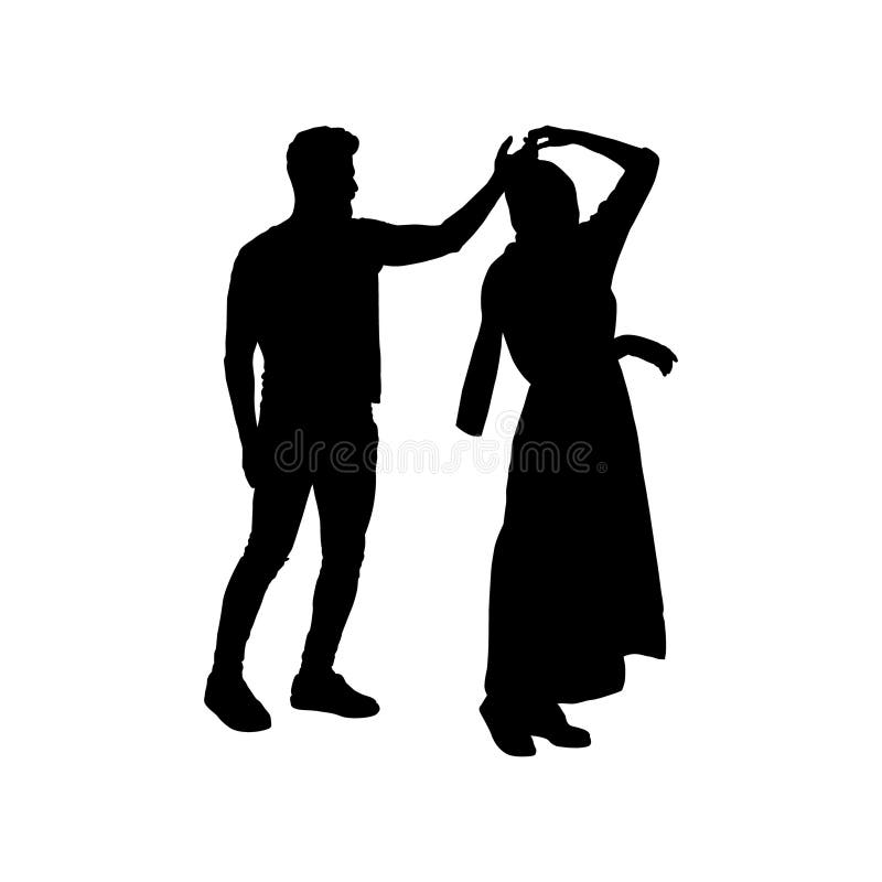 Illustration Silhouette of Couple Dance Design Graphic Stock Vector ...