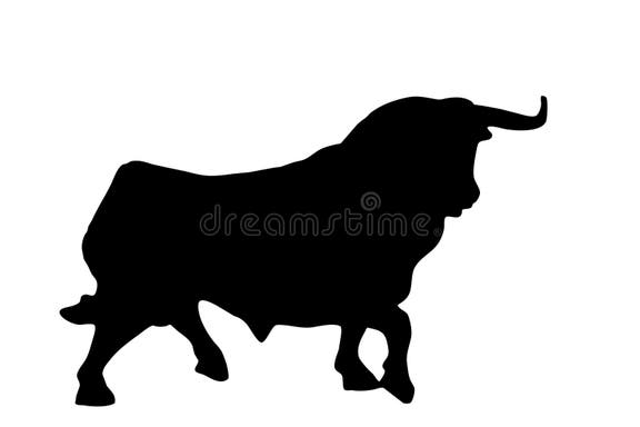 Illustration of a Silhouette of a Fighting Bull. Stock Illustration ...