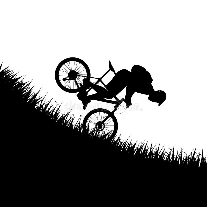 Man falling from bicycle stock vector. Illustration of crashing - 100122586