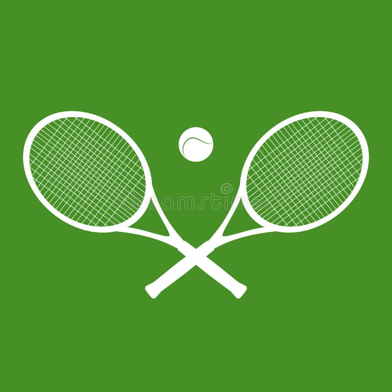 Illustration of Silhouettes of Rackets and a Ball for Tennis Stock ...