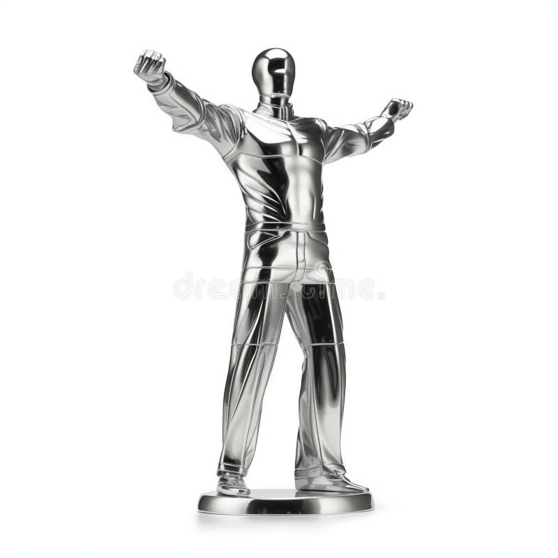 Silver Metallic Mannequin on a White Background Stock Illustration ...