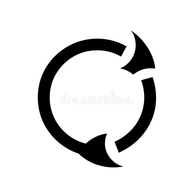 Graphic Simple Black Arrow Going Around in an Oval Stock Vector ...