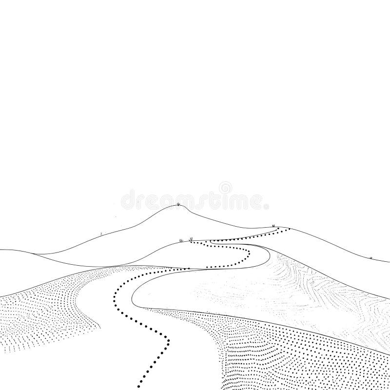 Featuring Simple Black Line Drawing of a Curved Path Stock Vector ...