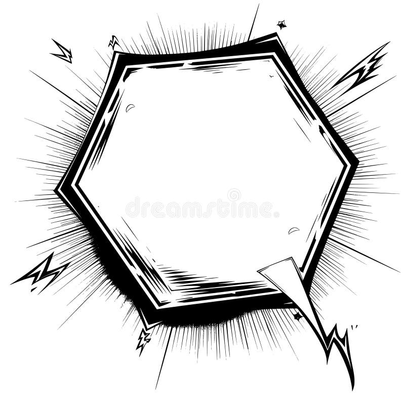 Simple Black and White Line Drawing of an Empty Speech Bubble on a ...