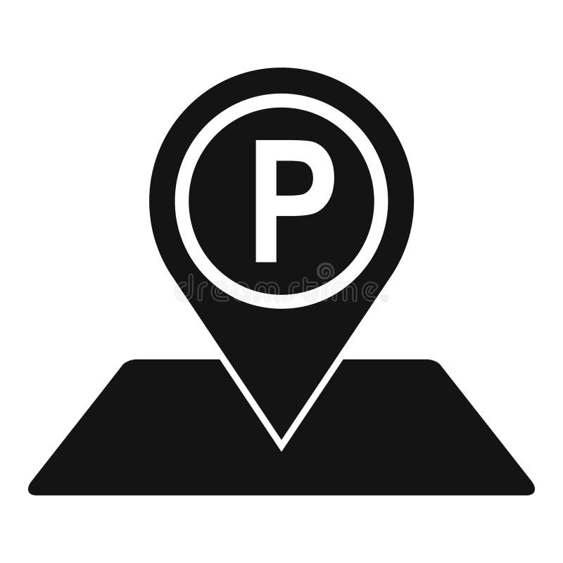 Black and White Parking Location Icon Stock Vector - Illustration of ...
