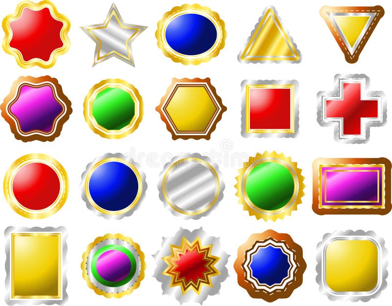 Colorful Gradation Simple Emblem Mark Set Stock Vector - Illustration ...