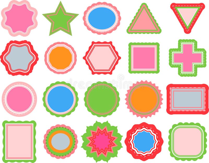 Colorful Simple Emblem Mark Set Stock Vector - Illustration of symbol ...