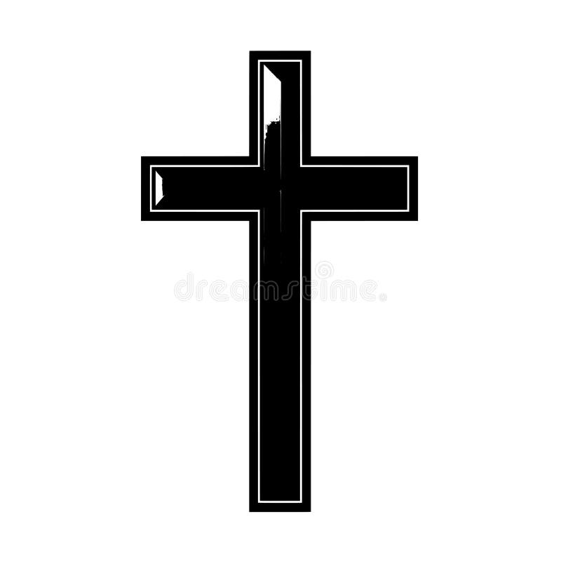 Showing Simple Flat Design Black on White Background Cross Symbol, Icon ...