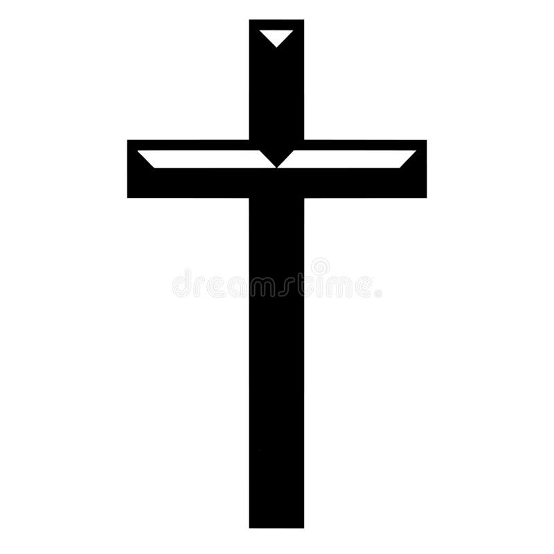 Showing Simple Flat Design Black on White Background Cross Symbol, Icon ...