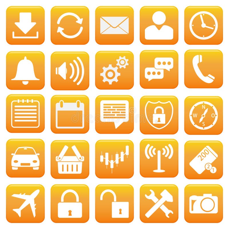 Illustration of 25 Simple Flat Icons Stock Illustration - Illustration ...