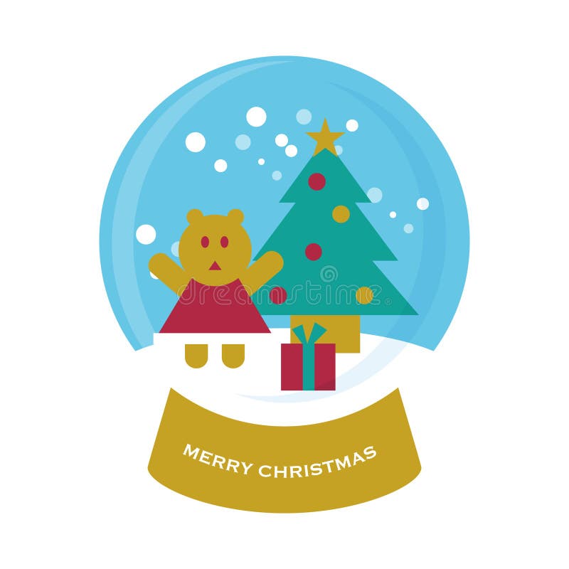 Illustration of a Simple and Flat Snow Globe Stock Vector ...