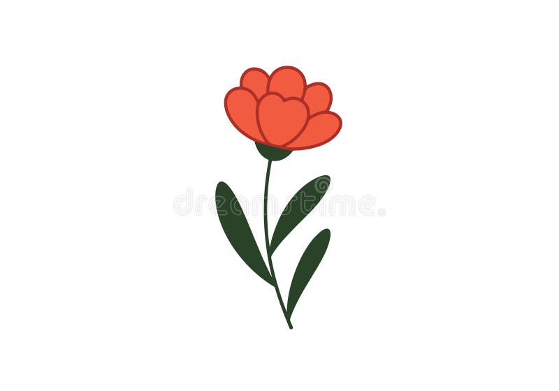 Illustration of a Simple Flower Stock Illustration - Illustration of ...