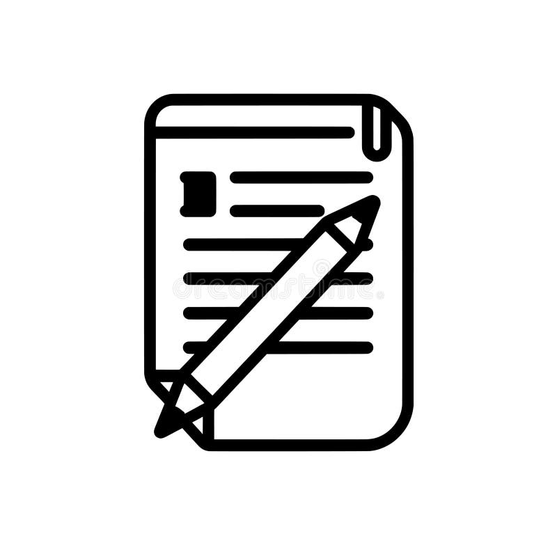 Elegant Showing Simple Icon of Open Document with Writing and Pencil ...