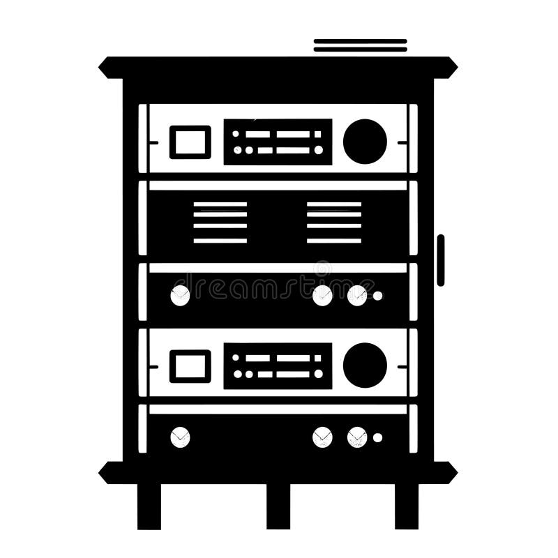 Featuring Simple Icon of Server Rack with Three Machines Stock Vector ...