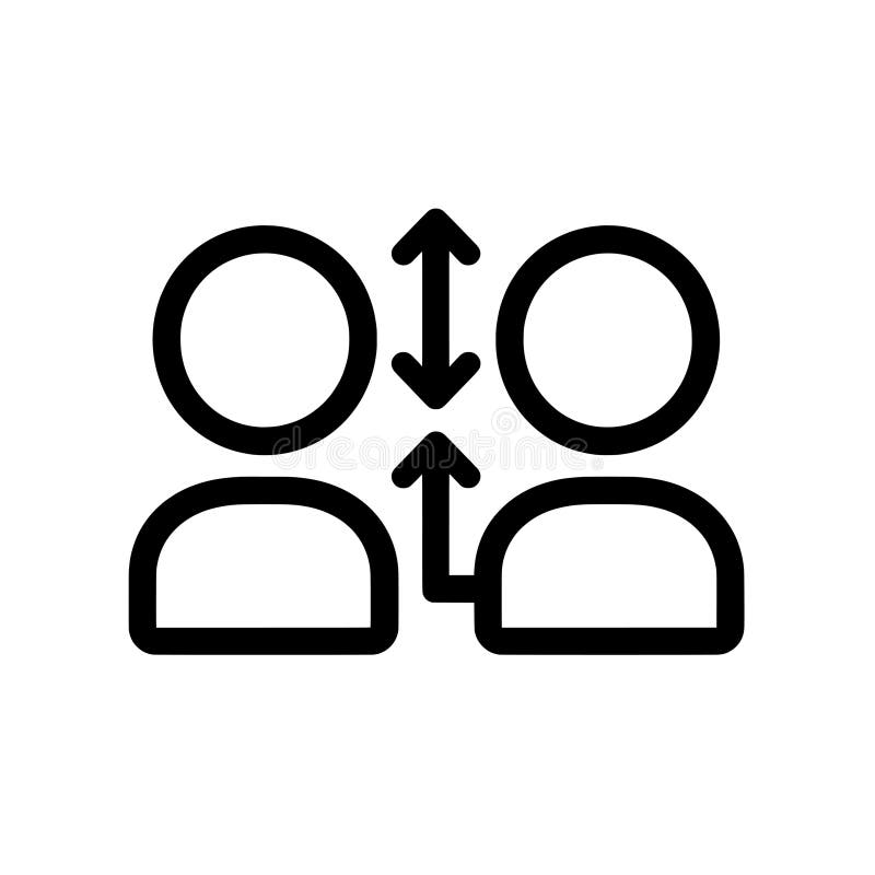 Featuring Simple Icon of Two People with Arrows between Them ...