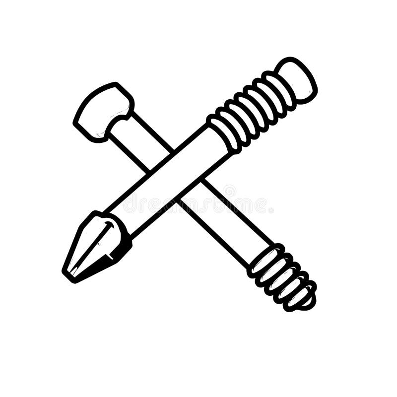 Featuring Simple Icon of Two Wood and Nail Stock Vector - Illustration ...