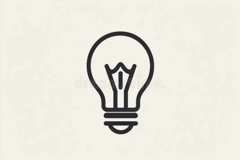 Illustration of a Simple Light Bulb Design on a Neutral Background ...