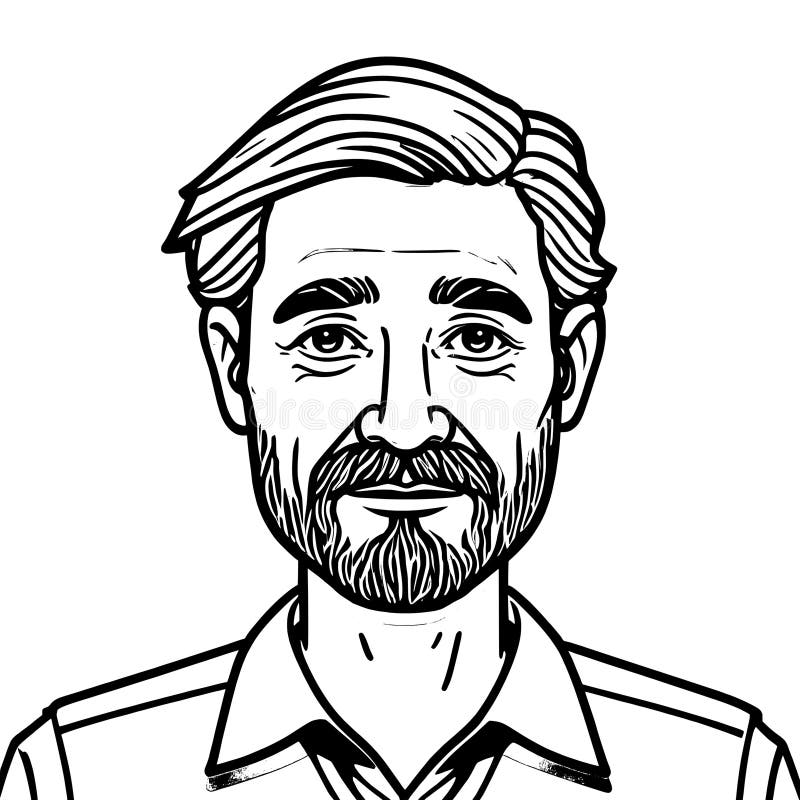 Simple Line Art Icon of an Honest Man. Stock Vector - Illustration of ...