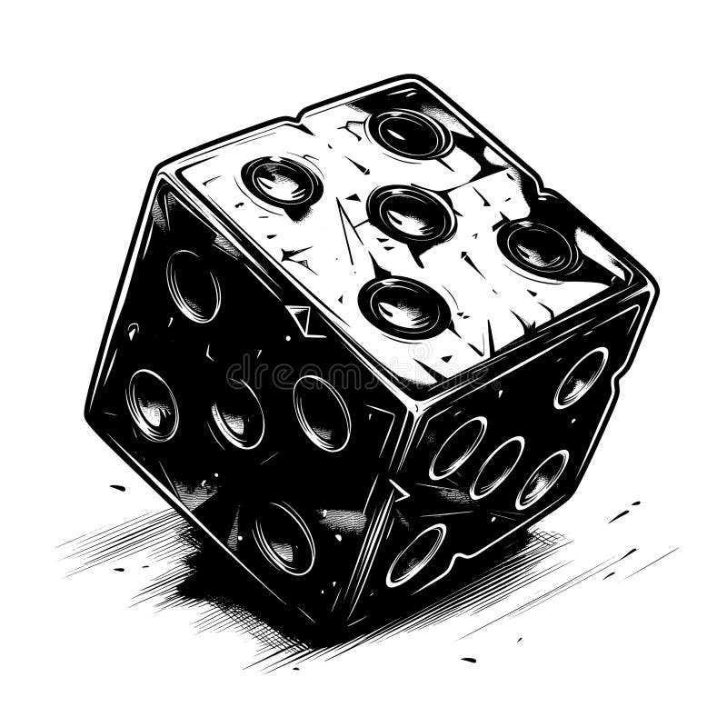 Showing Simple Line Drawing of an Isometric D20 Dice Stock Vector ...