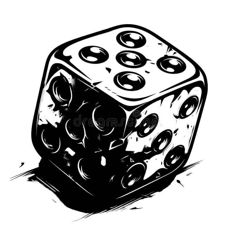 Showing Simple Line Drawing of an Isometric D20 Dice Stock Vector ...