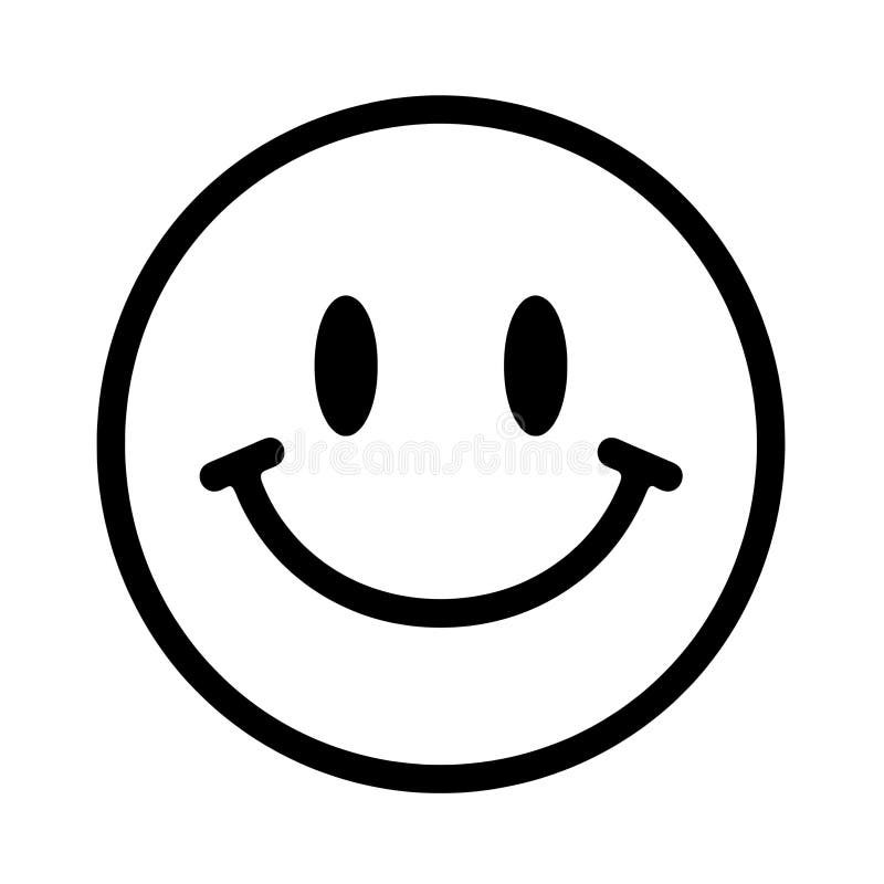 Simple Line Drawing of a Smiley Face Icon. Stock Vector - Illustration ...