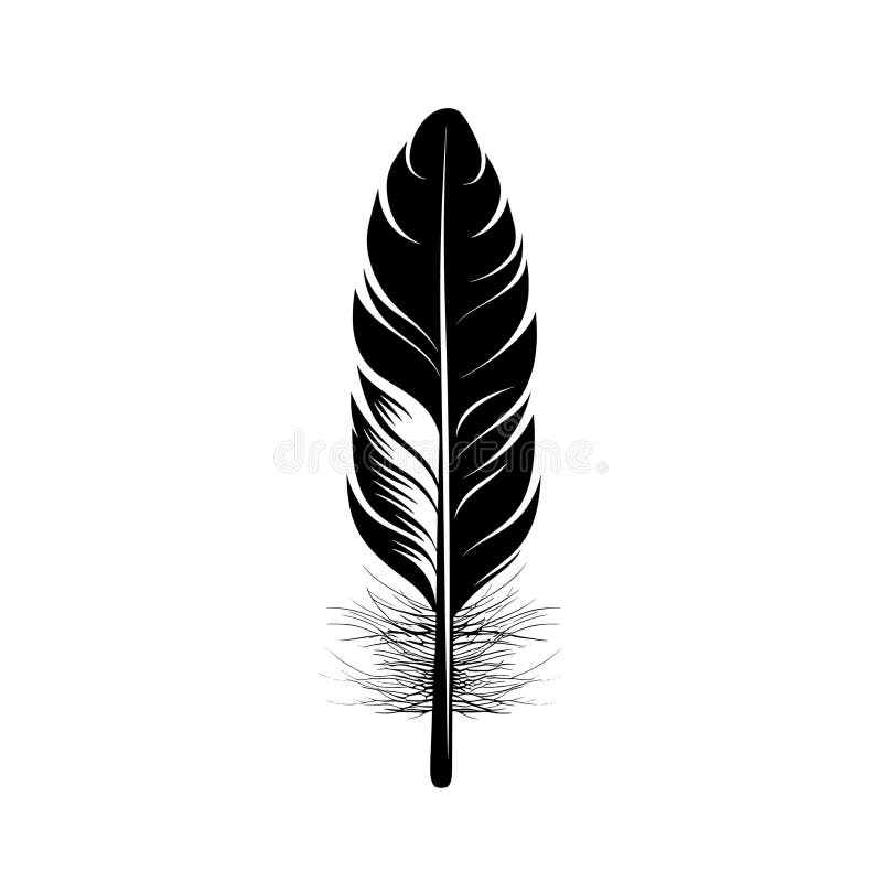 Featuring Simple Line Logo of One Feather. Stock Vector - Illustration ...