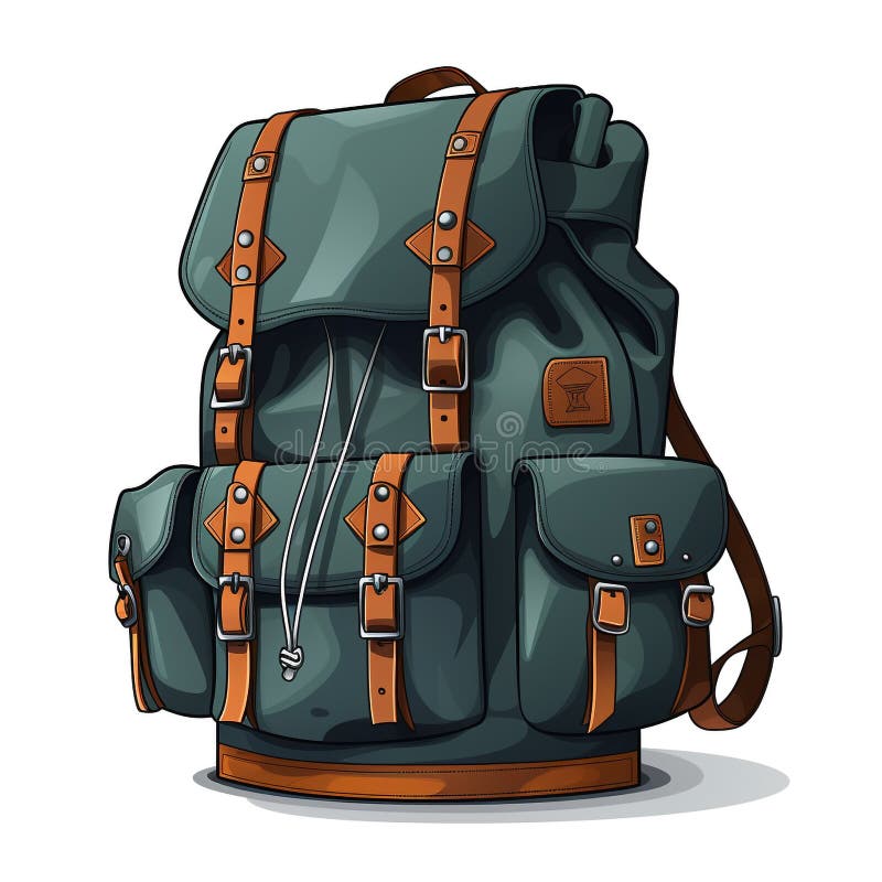 Illustration of a Simple and Medium-sized Backpack. Stock Illustration ...