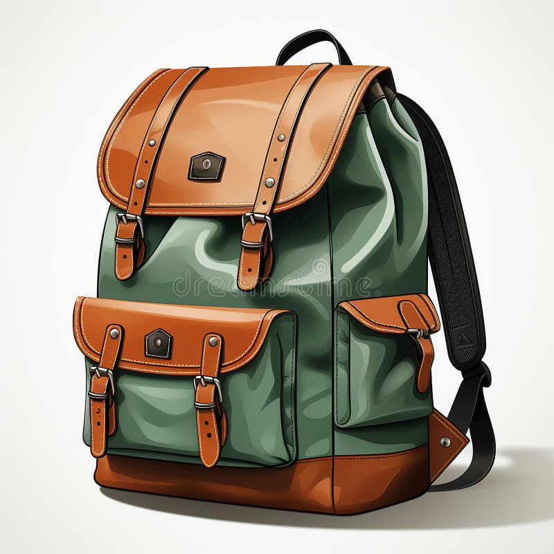 Illustration of a Simple and Medium-sized Backpack. Stock Illustration ...