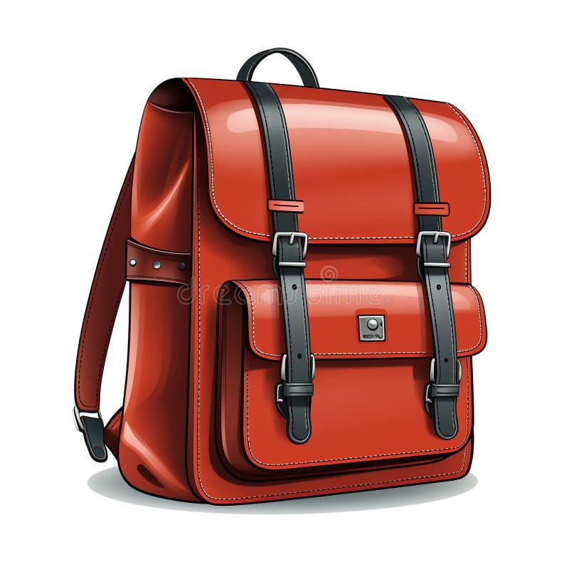 Illustration of a Simple and Medium-sized Backpack. Stock Illustration ...