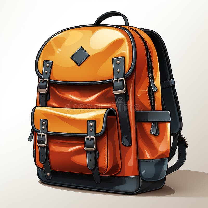 Illustration of a Simple and Medium-sized Backpack. Stock Illustration ...