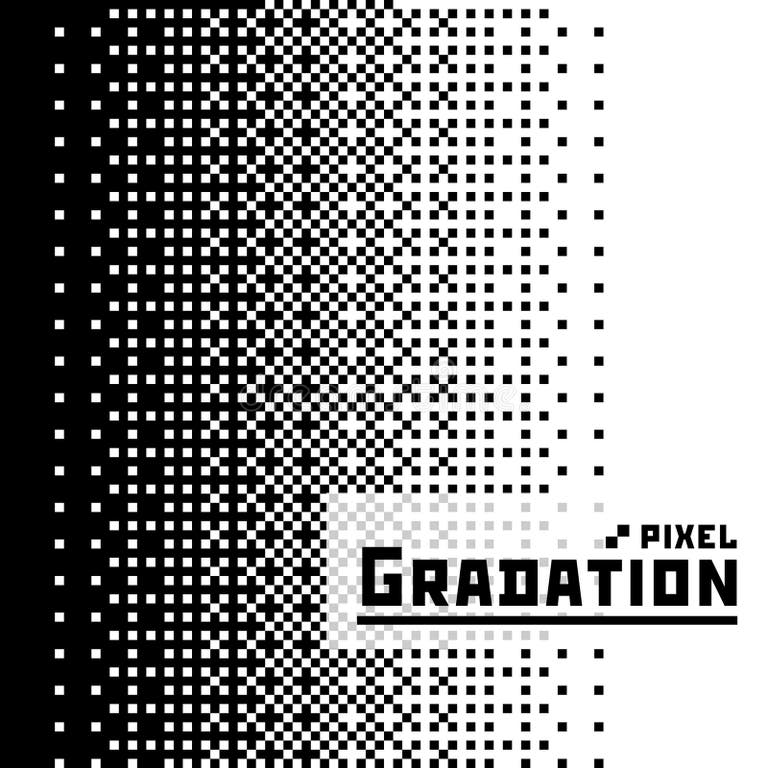 Illustration of Simple Pixel Art, Gradation from Black To Transparent ...