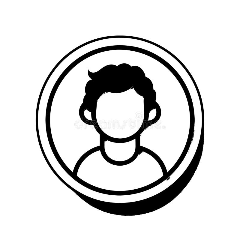 Simple User Icon with Circle Frame. Stock Vector - Illustration of ...
