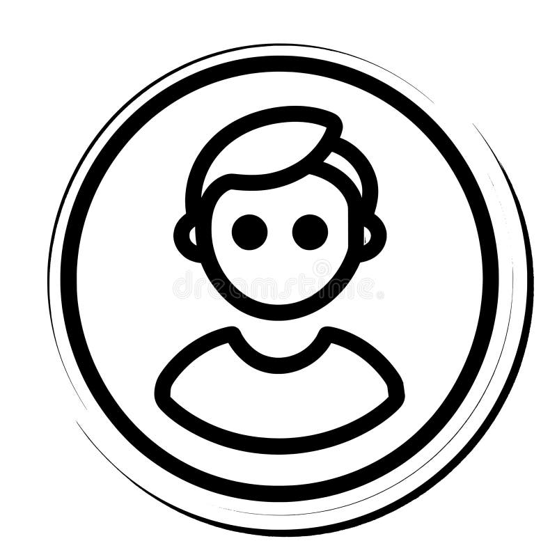 Picture Simple User Icon with Circle Frame. Stock Vector - Illustration ...