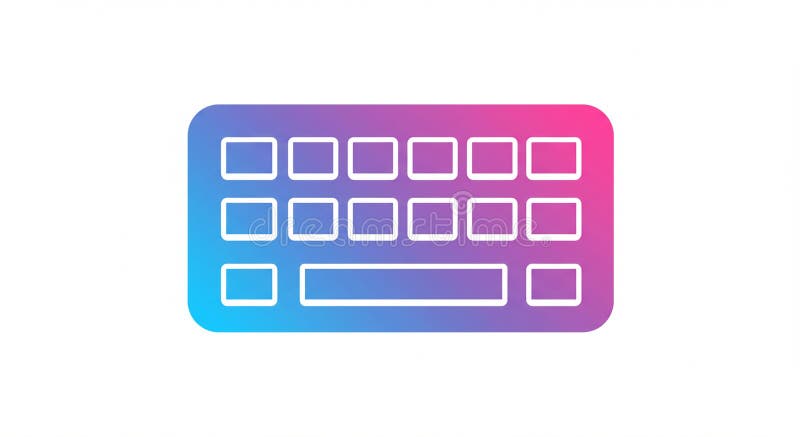 Illustration of a Simplified Keyboard Icon with Rounded Corners on a ...