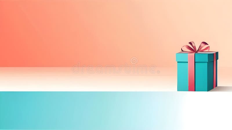 Illustration of a Single, Abstract Gift Box Outlined with Thin, Clean ...