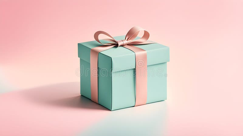 Illustration of a Single, Abstract Gift Box Outlined with Thin, Clean ...