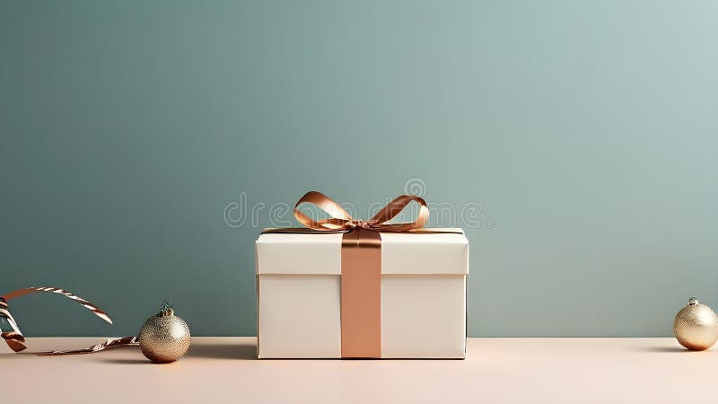Illustration of a Single, Abstract Gift Box Outlined with Thin, Clean ...